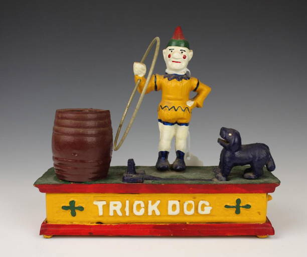 Vintage Cast Iron "trick Dog" Toy Bank