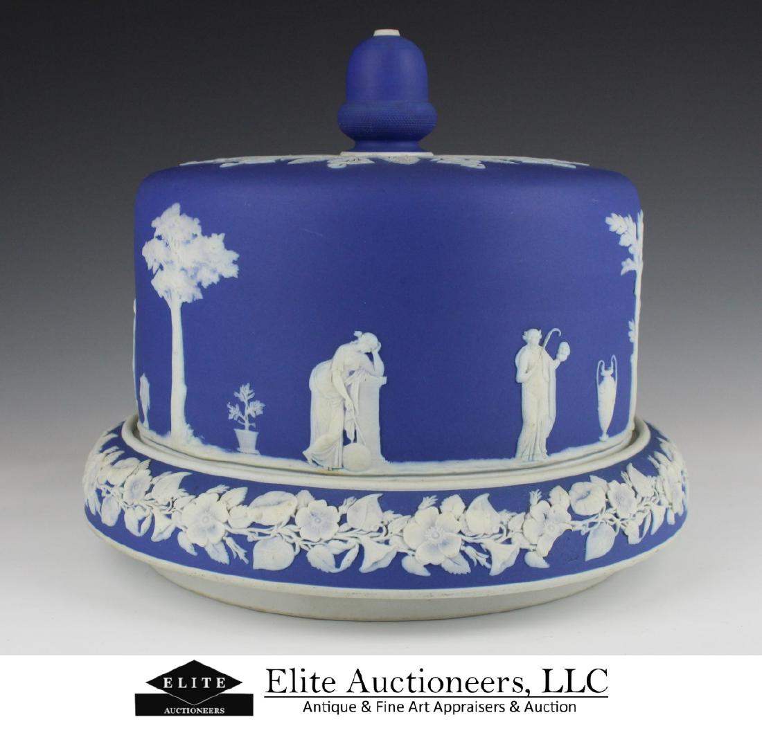 Antique Wedgwood Dark Blue Lg Cake Stand
