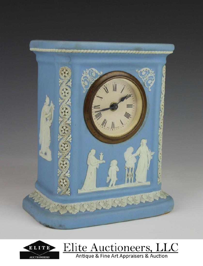 Antique Wedgwood Jasper Ware Mantel Clock