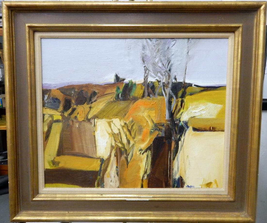 JOHN HOPKINS (USA 20th C) LANDSCAPE OIL ON CANVAS