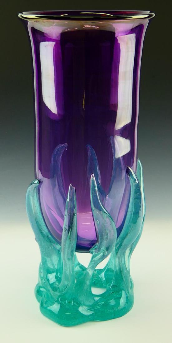 Pino Signoretto (italy B1944) Violet & Aqua Vase