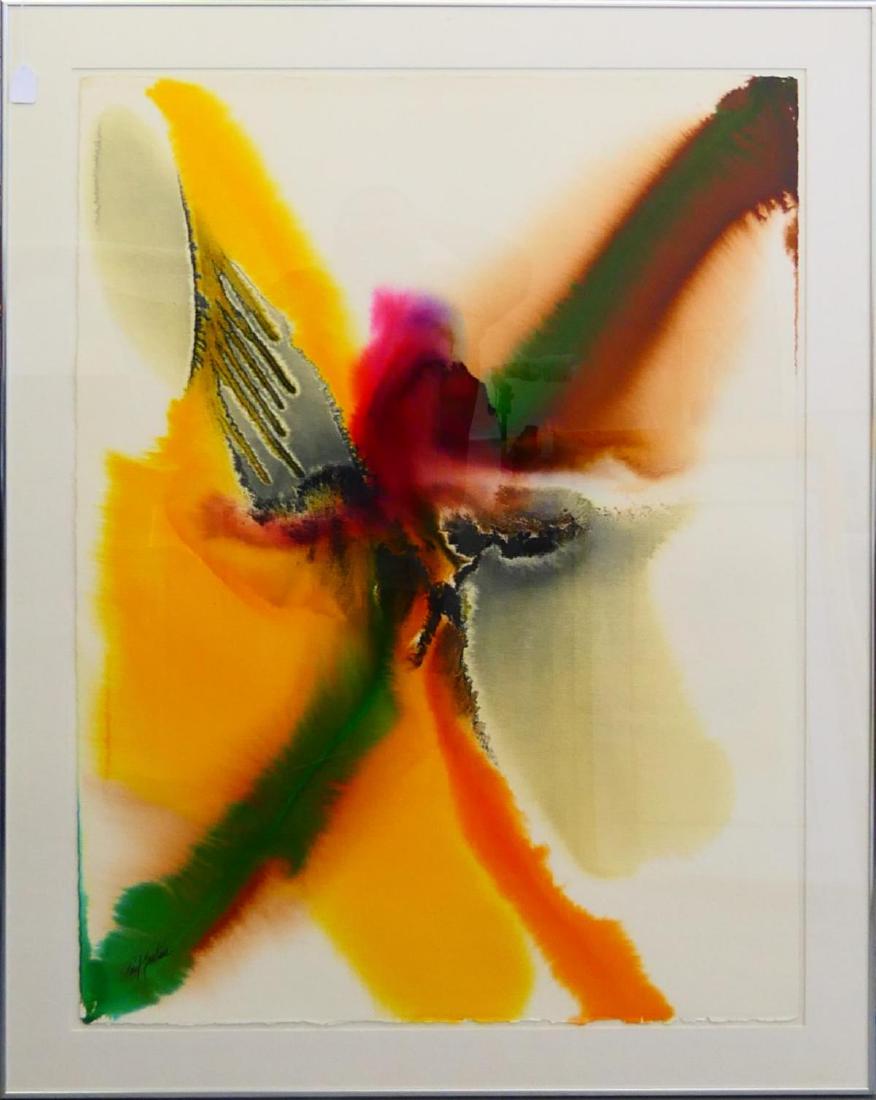 PAUL JENKINS WATERCOLOR 1983 ORIGINAL