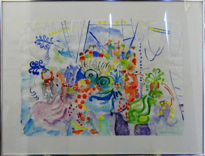Judi Rotenberg (usa 20th C) Circus Watercolor