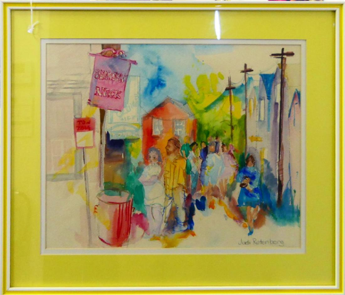 Judi Rotenberg (usa 20th C) Rockport Watercolor