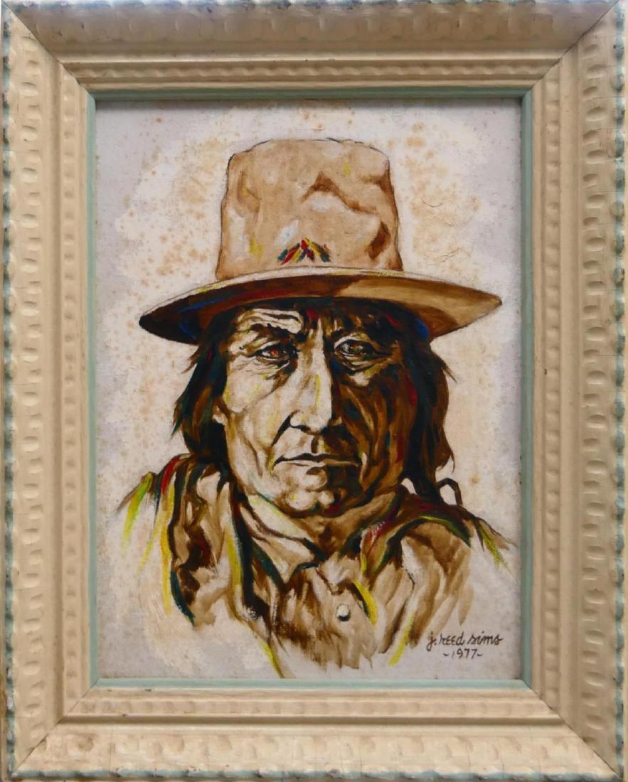 J REED SIMS (USA 20th C) PORTRAIT OIL OF INDIAN MA - Jul 09, 2019 ...