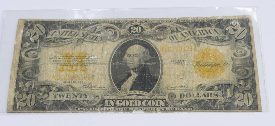 U.s. 1922 $20 Gold Note