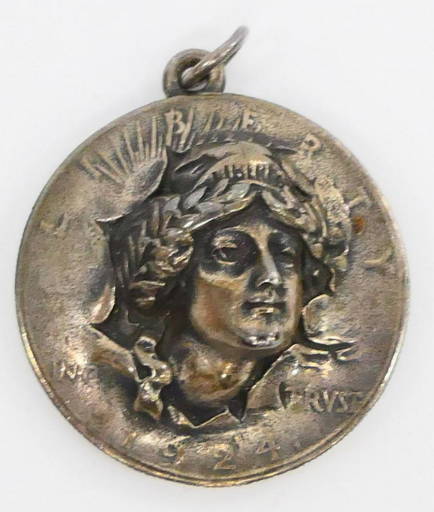Rare James Avery Sterling 1924 Liberty Coin Pendan