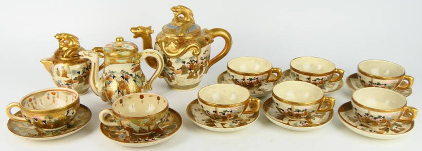 Antique Japanese Satsuma Tea Set