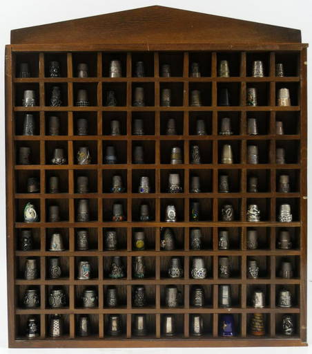 100pc Misc Thimble Collection W/ Case