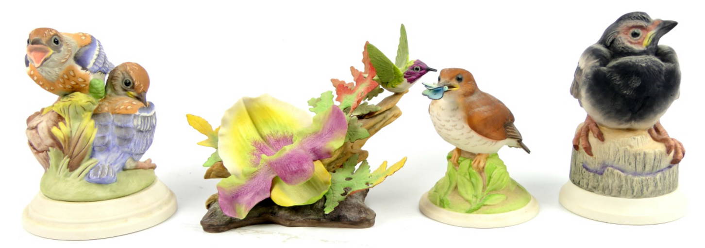 (4) Boehm Porcelain Bird Figural Group