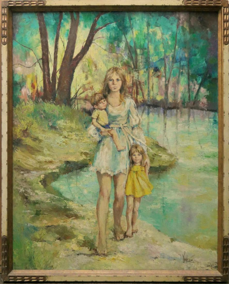 Mary Vicker Signed Oil Painting 54" X 43"