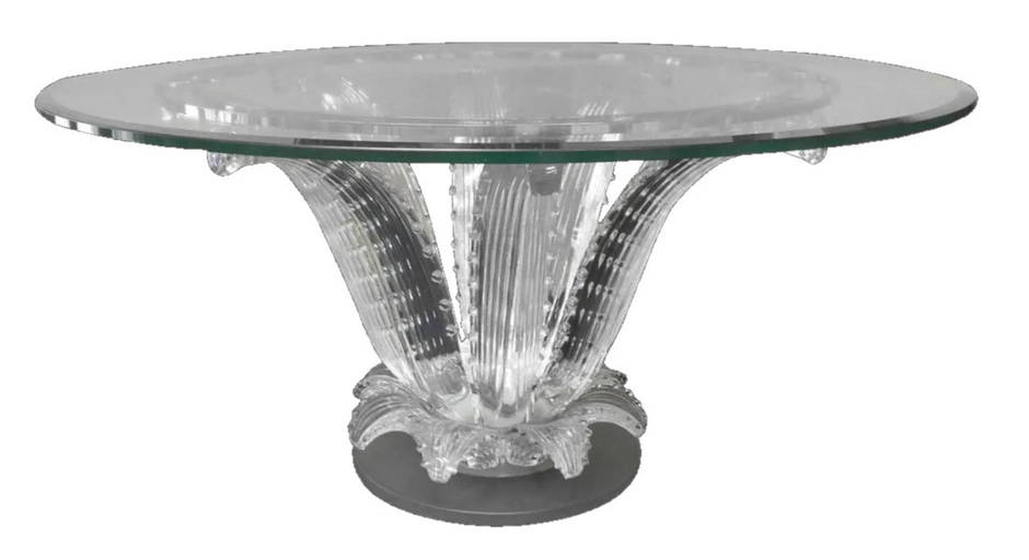 Rare Lalique France "cactus" Crystal Center Table
