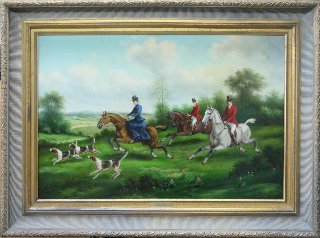 Robert A Fox (usa 1860 1935) Fox Hunt Oil / Canvas