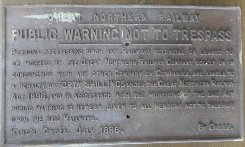 Antique Great Northern Railway No Trespassing Sign