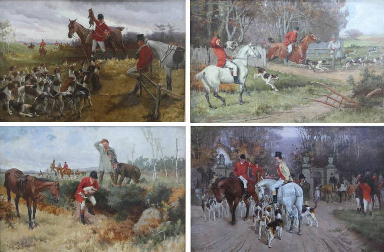 Leghe Suthers (uk 1855 1924) Four Oil/canvas Suite