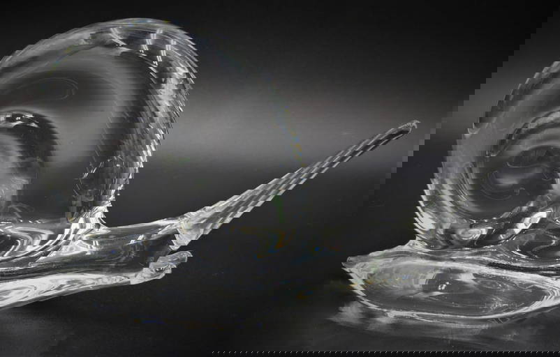 Daum France Clear Crystal Snail 10" Sculpture