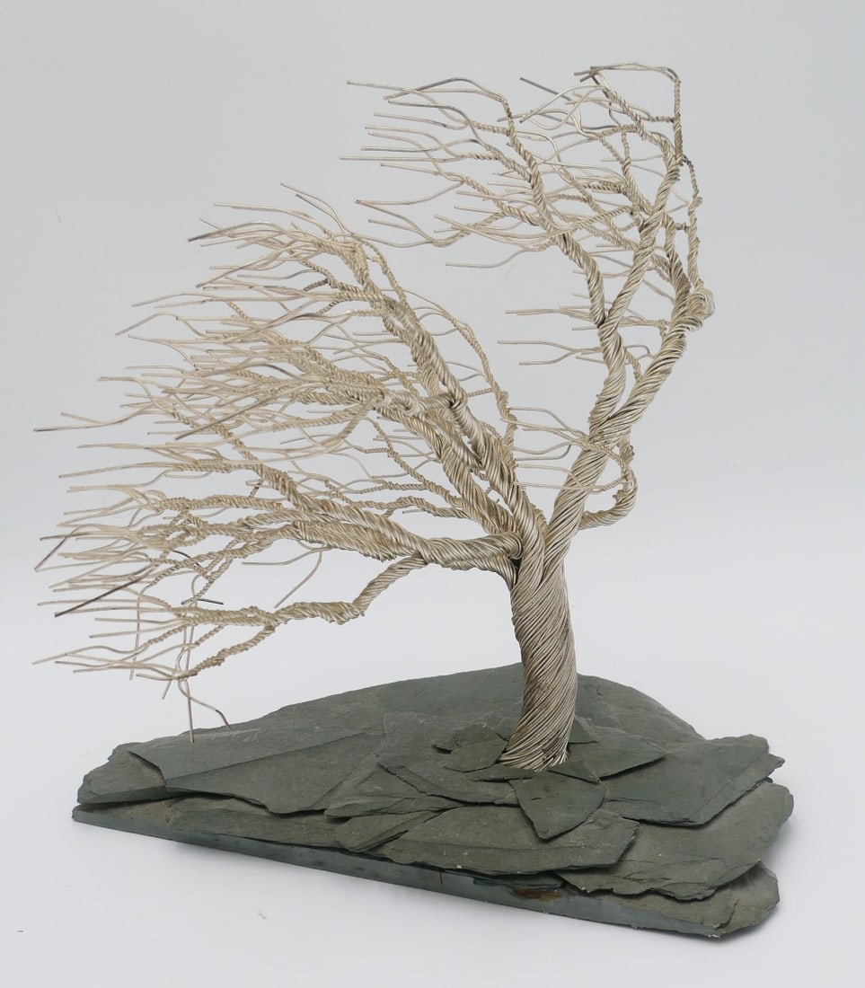 Randy Adams Silver Wire Tree Sculpture