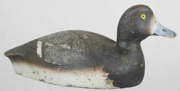 Solid Body Bluebill Hen With Turned Head And Carve