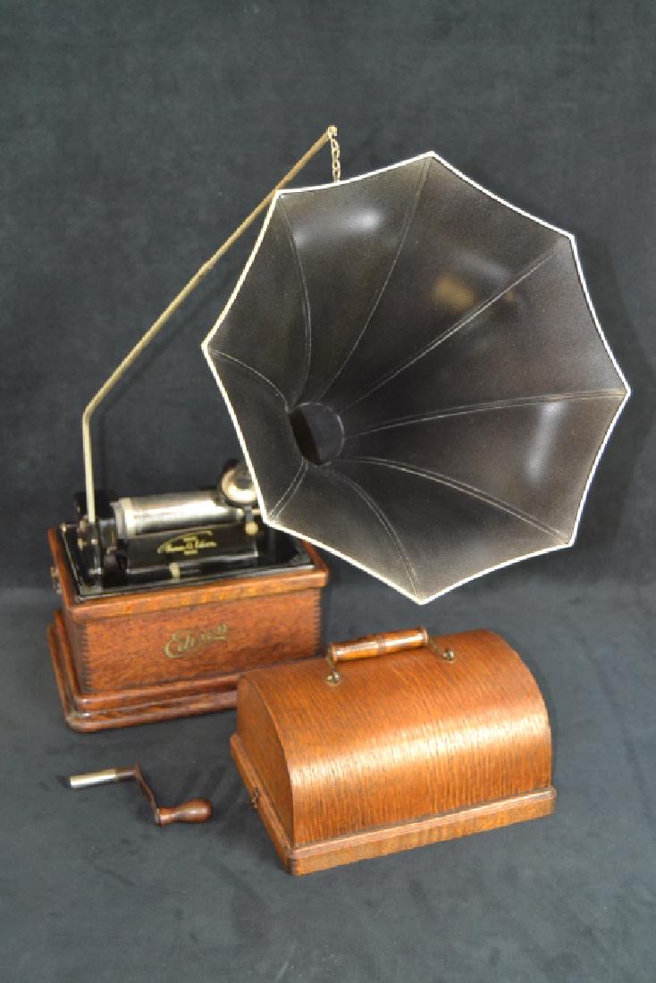 EDISON MODEL A FIRESIDE PHONOGRAPH WITH HORN