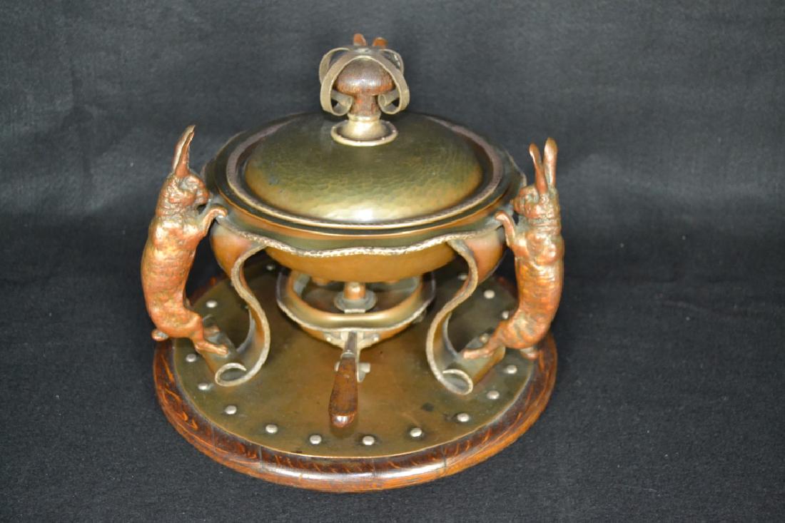 Joseph Heinrichs Standing Rabbits Chafing Dish