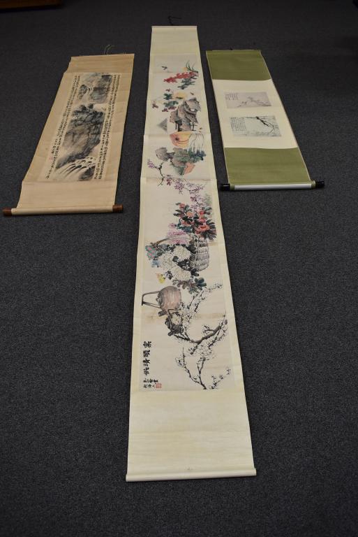 3 Chinese Scroll Paintings