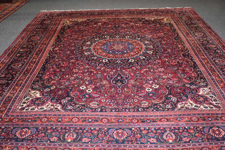 Large Handmade Red & Blue Persian Rug