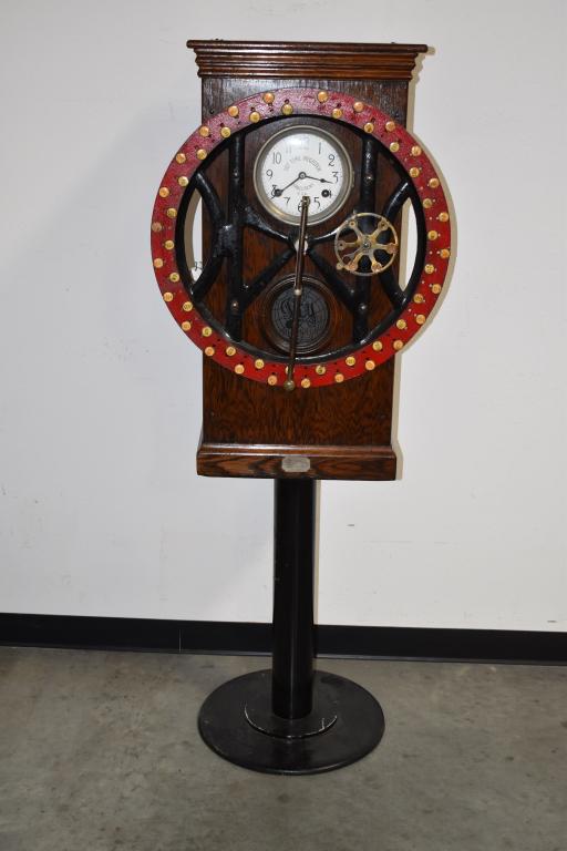 ANTIQUE OAK DEY TIME RECORDING CLOCK ON IRON STAND - Jan 01, 2020 ...