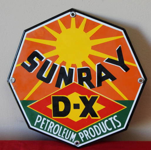 Sunray Dx Petroleum Products Porcelain Fence Sign