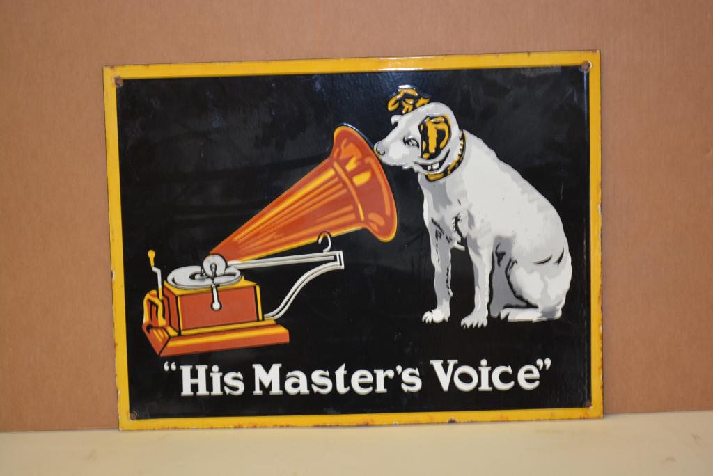 (rca) His Master Voice Porcelain Sign