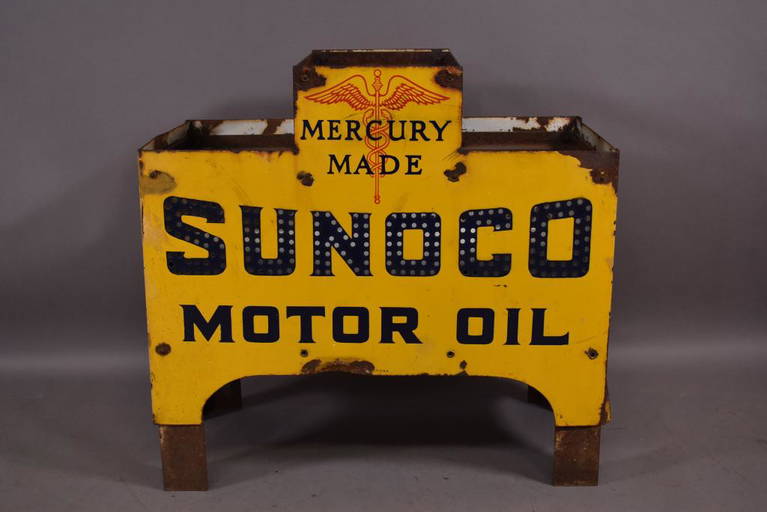 Sunoco Motor Oil Mercury Made 16 Bottle Rack