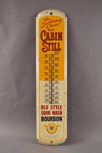 Old Cabin Still Bourbon Metal Thermometer - Apr 17, 2021 | Redlands ...
