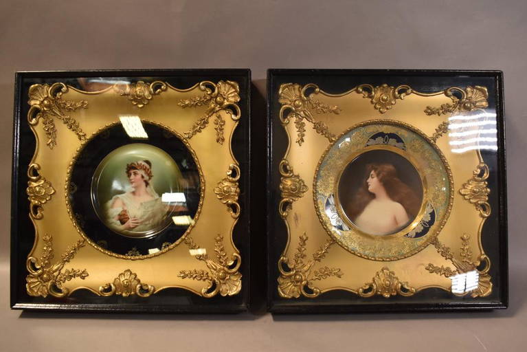 Pair Royal Vienna Portrait Plates
