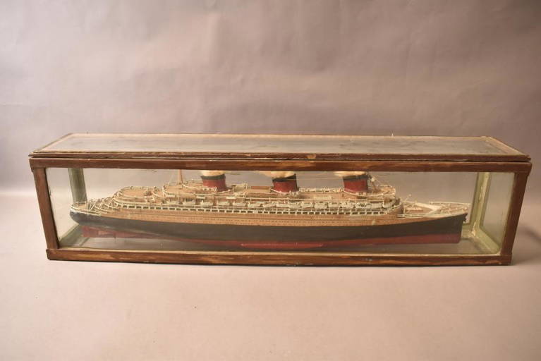Antique Scale Model Of The Normandy Oceanliner