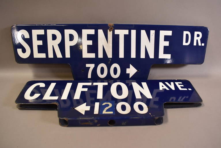 2 Porcelain Street Signs