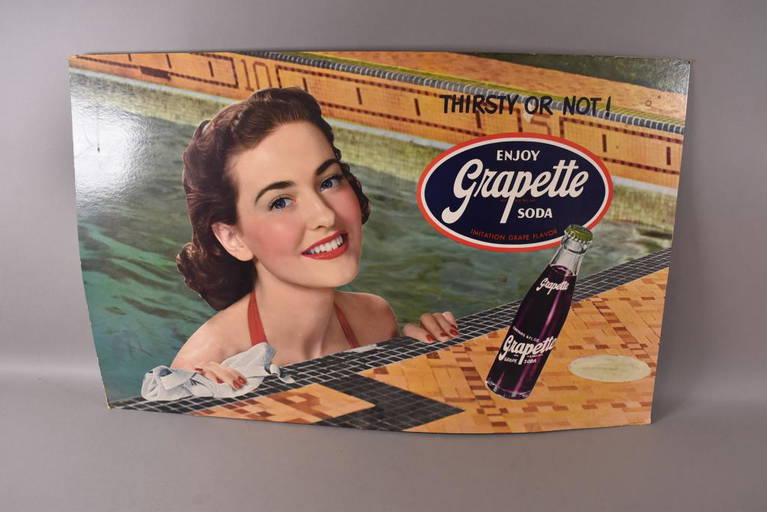 Grapette Soda Cardboard Display Sign