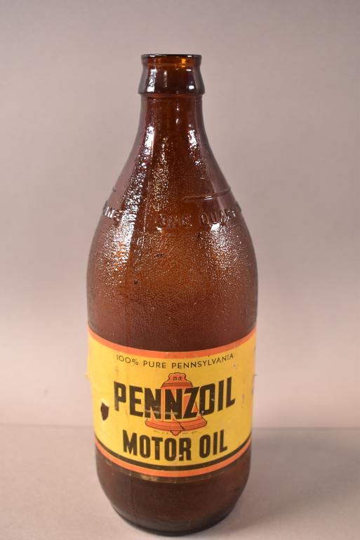 1 Quart Glass Pennzoil Motor Oil Bottle