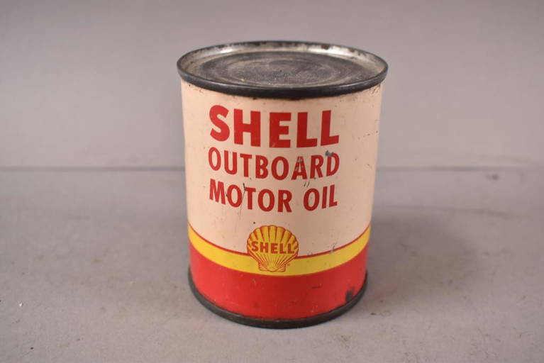 Small Half Pint Shell Outboard Motor Oil Can
