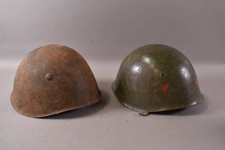 2 Wwii Era Italian M33 Helmets