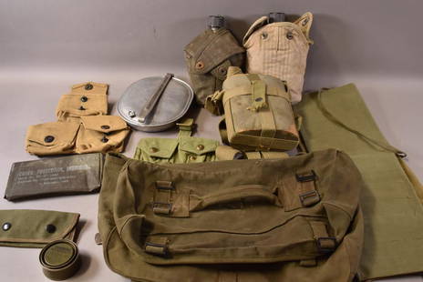 14 Wwi & Wwii Era Canteens & 1 Mess Kit.