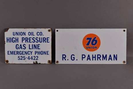 8 Union Oil Porcelain Gas Tags