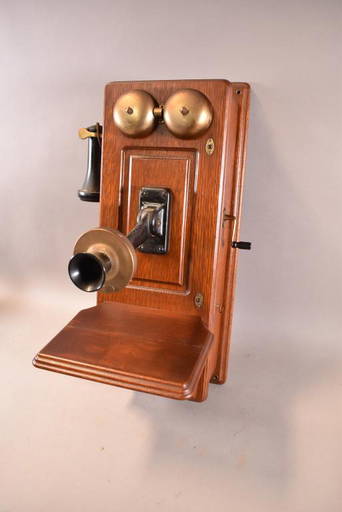 Antique Western Electric Oak Wall Phone