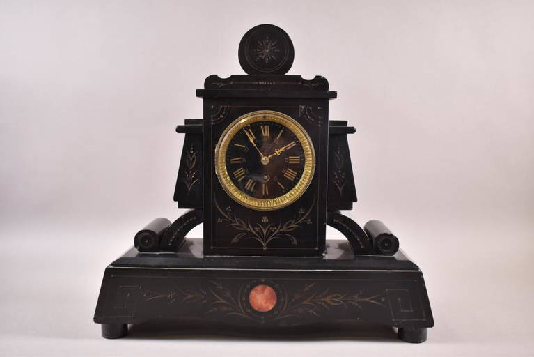 1900's French Slate Mantle Clock
