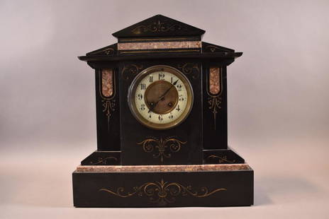 1900's French Slate Mantle Clock