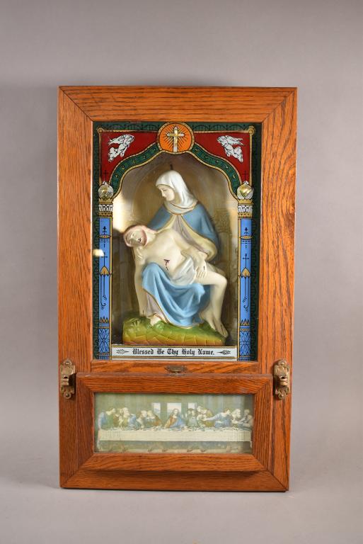 Antique Catholic Last Rites Shadow Box