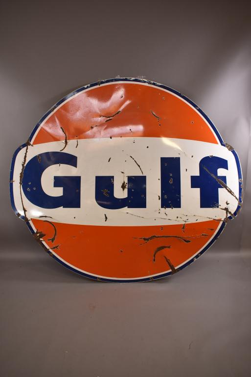 Large Porcelain Gulf Sign