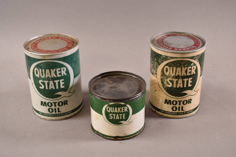 3 Quaker State Oil Cans