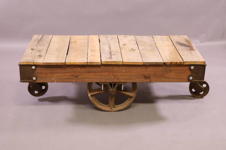 Antique Industrial "howe" 4 Wheel Cart