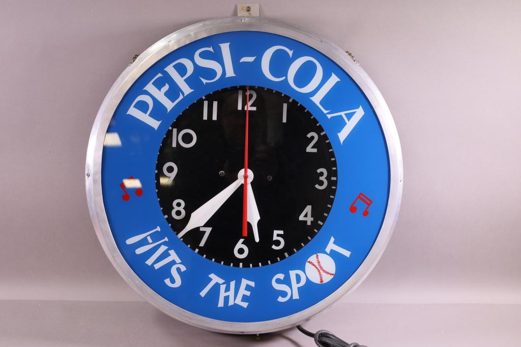 PEPSI COLA "HITS THE SPOT" NEON CLOCK - Feb 19, 2022 | Redlands Antique ...