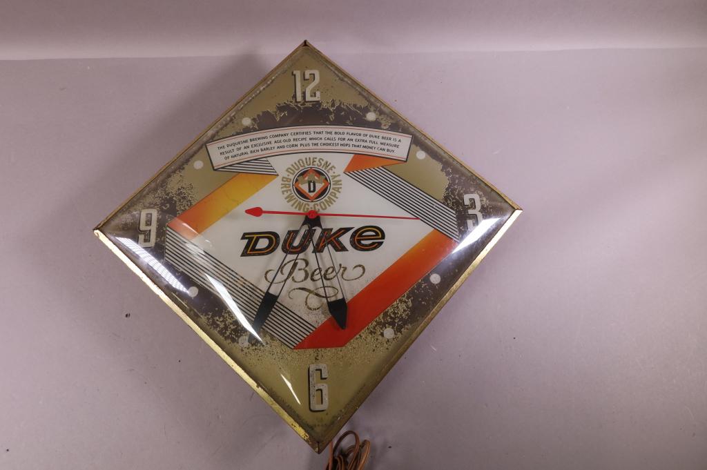Duquesne Brewing Co Clock