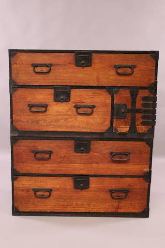 Japanese 2 Piece Metal Clad Tansu Chest